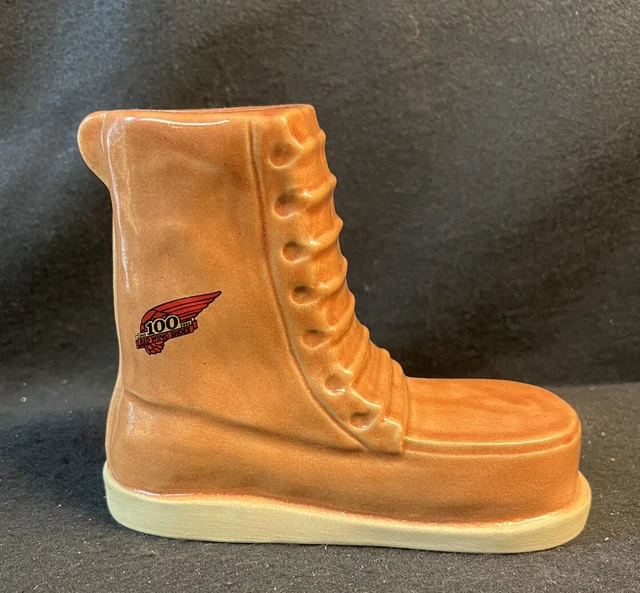 RED WING SHOES Red Wing Stoneware Pottery Boot Bank 100th Anniversary £ ...
