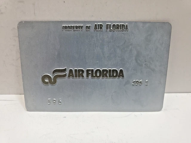 METAL VINTAGE AIR Florida Airlines Validation Card Ticket Plate # 11 £ ...