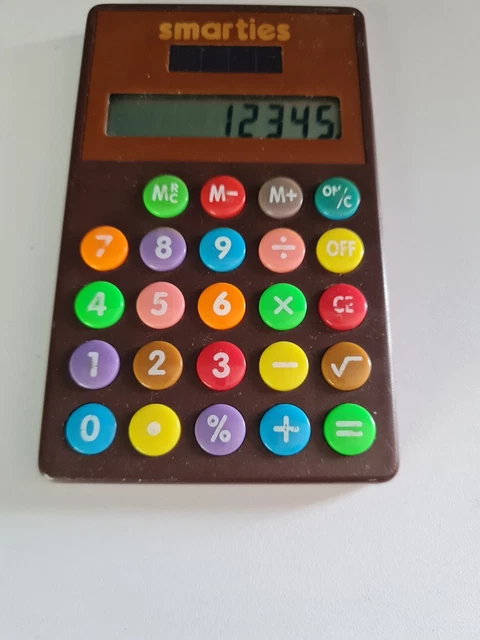 NESTLE SMARTIES CALCULATOR confectioners Vintage Retro brown plastic ...