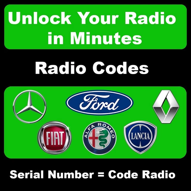 UNLOCK RADIO CODES Ford Renault Mercedes Benz 19 Becker Fiat Alfa ...