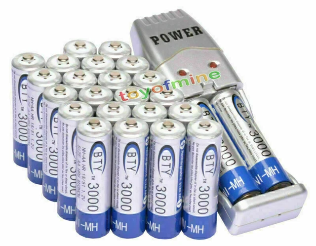 24X AA 3000MAH 1.2 V Ni-MH rechargeable battery BTY for MP3 RC Toys ...