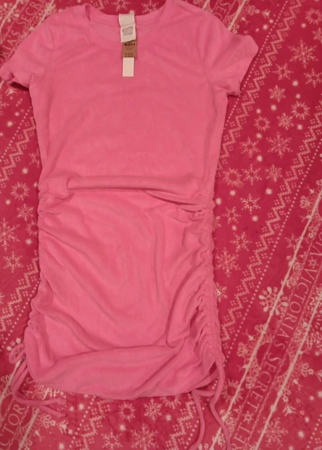 Victorias Secret Pink Ruched Sides Short Sleeve Dress Sz Xs £18.07