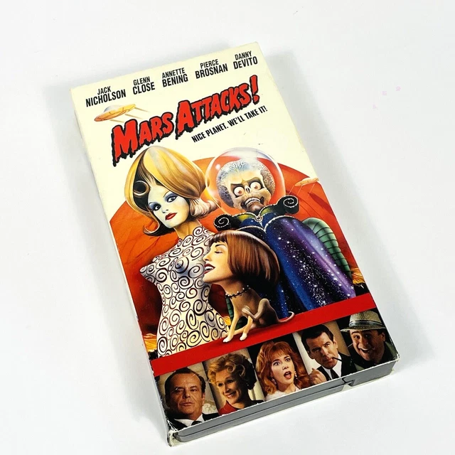MARS ATTACKS! VHS Tape with Jack Nicholson Glenn Close Annette Bening £ ...