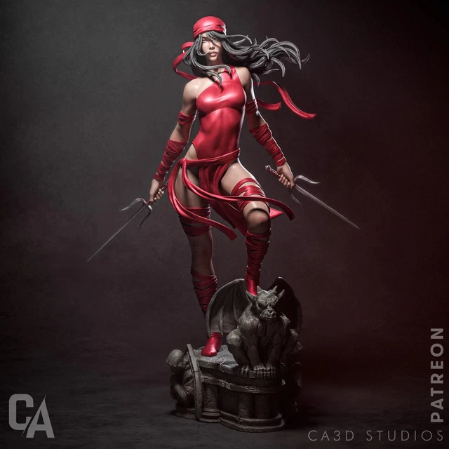 ELEKTRA DAREDEVIL MARVEL Statue Resin 3d printed DIY model kit £34.99 ...