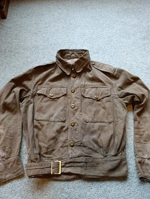 ORIGINAL BRITISH ARMY Denim Jacket Overall WW2 1954 Dated Military ...