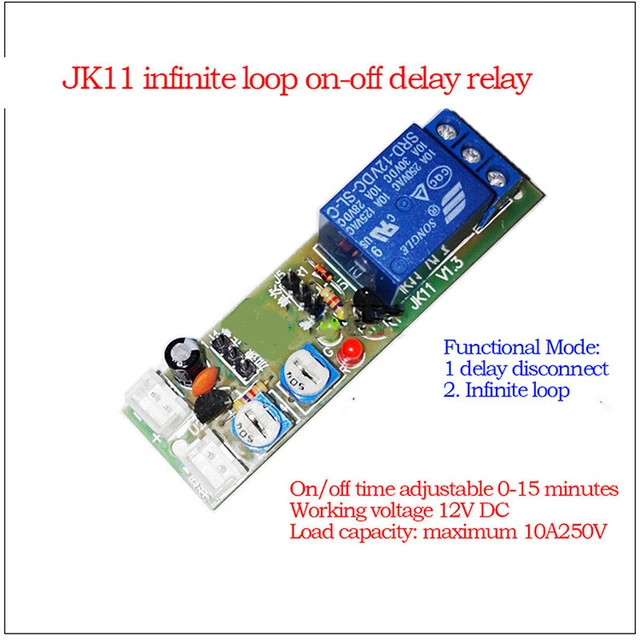 ADJUSTABLE INFINITE CYCLE Loop Delay Time Timer Relay Switch Turn ON ...