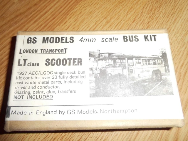 4MM SCALE BUS Kit GS Models LT class Scooter London Transport White ...