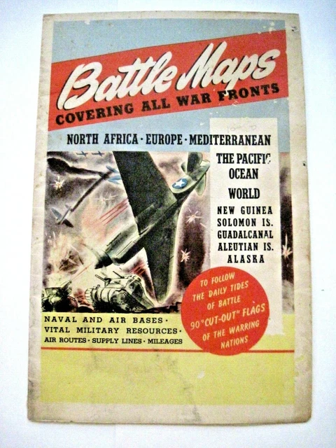1940'S WWII &BATTLE Maps Covering All War Fronts" Naval Air Bases w ...