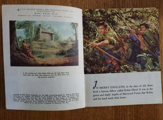 WALT DISNEY'S ROBIN HOOD ~ LITTLE GOLDEN BOOK ~ MICKEY MOUSE CLUB BOOK ...