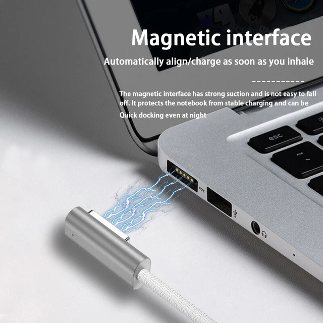 MAGNETIC LAPTOP CHARGING Cable 100W USB Type-C To Magsafe 1 2 Connector ...