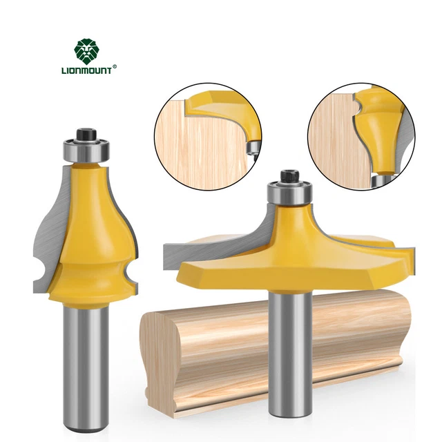 1/2& 12MM SHANK Handrail Molding Router Bits Set Edge Thumbnail ...