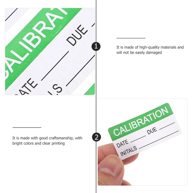 GREEN CALIBRATION LABEL Calibration Labels Adhesive Commercial Sticker ...