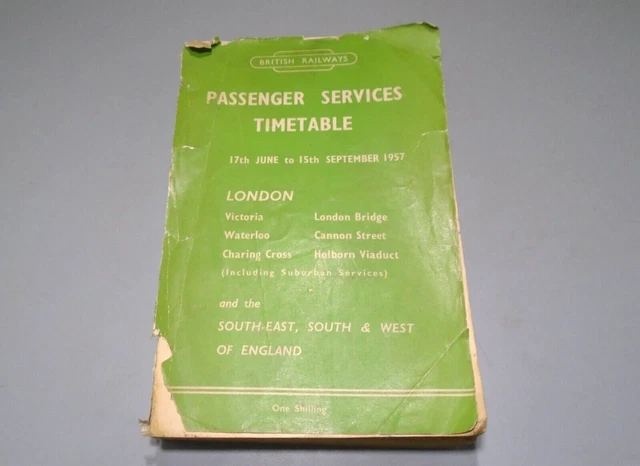 BR PASSENGER SERVICES Timetable June - September 1957 London - South ...