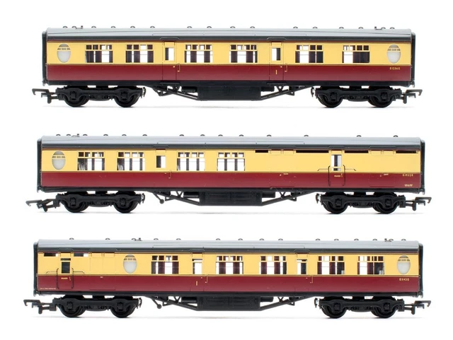 BACHMANN 'OO' GAUGE Rake Of 3 Assorted Br Crimson/Cream Thompson ...