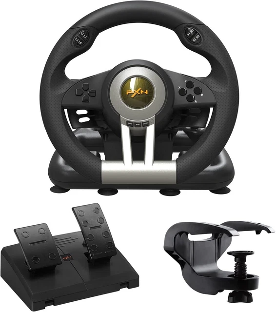 PXN V3 PRO Gaming Steering Wheel and Pedals, 180° Racing Wheel with ...