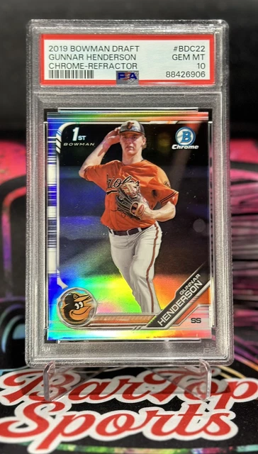 2019 BOWMAN CHROME Draft Gunnar Henderson 1er réfracteur prospect #BDC-22 PSA 10 EUR 0,93 ...
