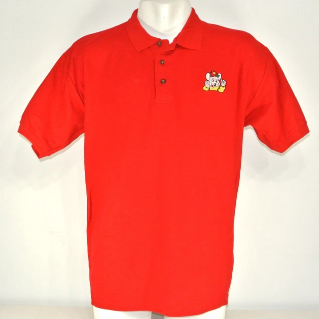 Chuck E Cheeses Vintage Employee Uniform Polo Shirt Red Size Xl £4616 Picclick Uk