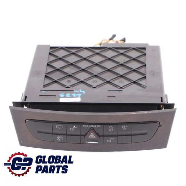 MERCEDES W211 CENTRE Console ESP Hazard Switch Panel Wood Trim ...
