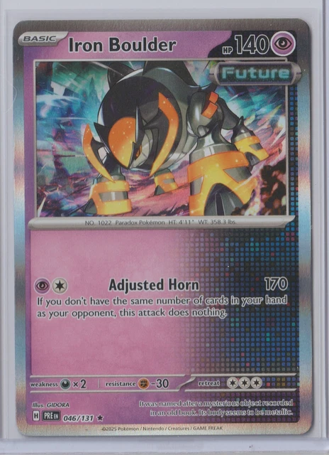 POKÉMON 2025 PRISMATIC EVOLUTIONS IRON BOULDER 46/131 MINT Never Played ...