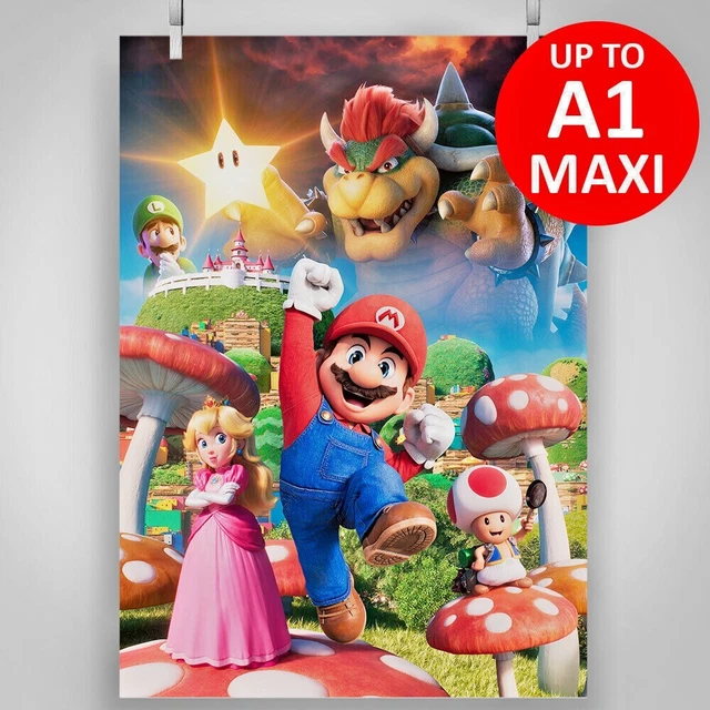 SUPER MARIO BROS movie POSTER, LUIGI, PEACH, BOWSER, TOAD - MAXI A1 A2 ...
