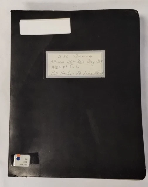 ALLISON SERVICE SCHOOL 501-D13 Prop-Jet Engine Training Manual-Copy £39 ...