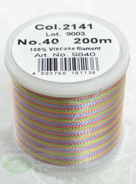 MADEIRA RAYON 40 Machine Embroidery Thread 200m MULTI-COLOR 2141 $7.25 ...