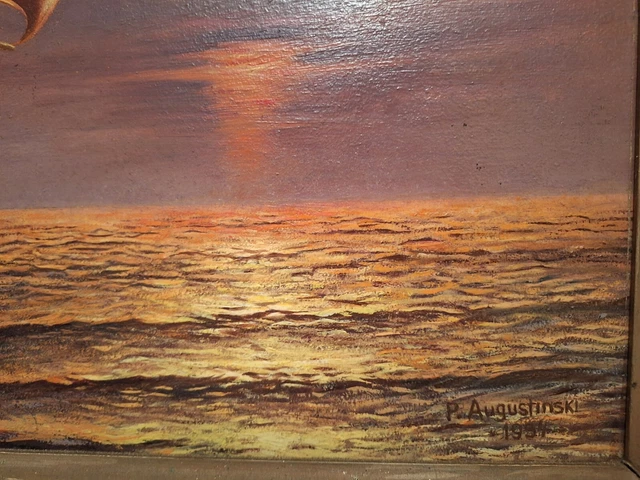 ÖLGEMÄLDE ANTIK - Segelschiff auf dem Meer, auf Leinwand mit Holzrahmen. EUR 1.500,00 - PicClick DE