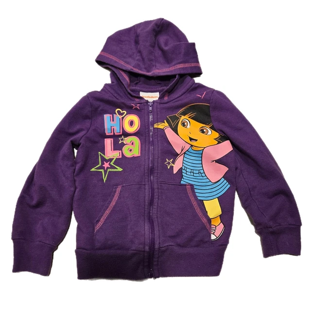 DORA THE EXPLORER Sweatshirt Full Zip Purple 3T Hola Nickelodeon 2011 £ ...