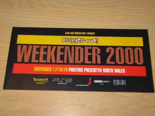 BUGGED OUT - Weekender - Pontins Prestatyn - Rave Club Flyer (Sb) £7.50 ...