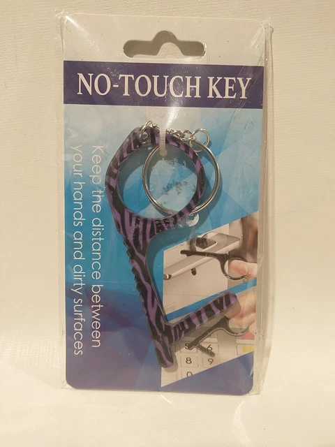 NO TOUCH KEY Antimicrobial Door keyboard Safe Hook Key chain Tool Avoid ...