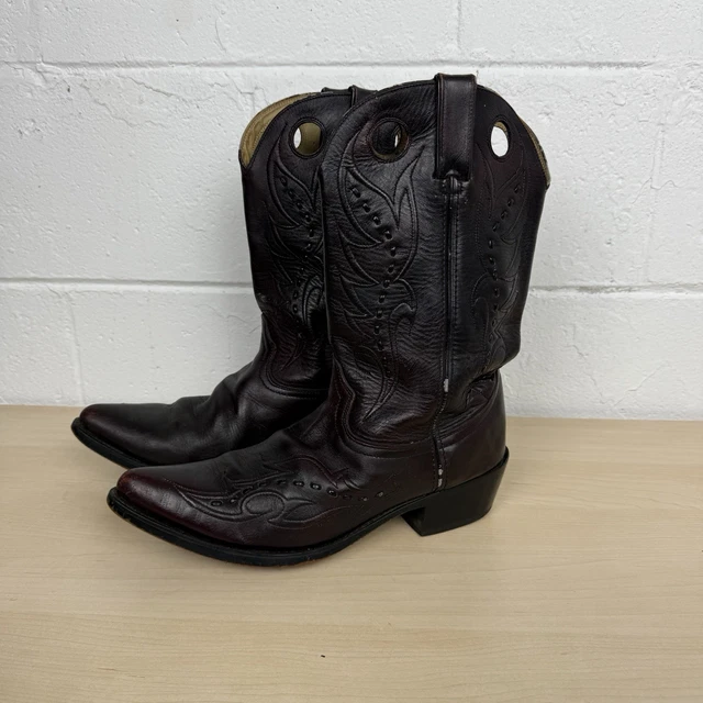 DURANGO DB585 MEN’S 10EE Western Cowboy Boots Brown Leather Pull-On £31 ...