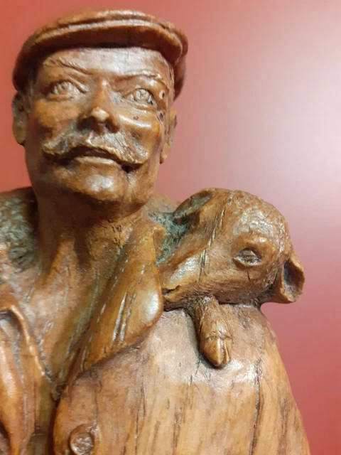 STATUETTE BERGER AVEC UN AGNEAU SUR LES EPAULES, 32 cms - ENVOI GRATUIT ...