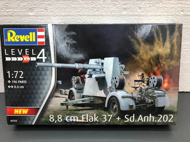 8,8 CM FLAK 37 + Sd.Anh. 202, Plastikbausatz, 1:72, Revell 03325, neu ...