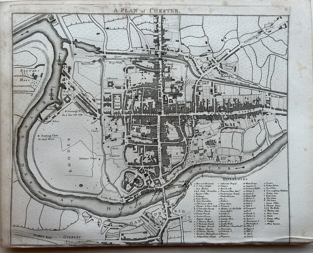 1795 CHESTER CITY Plan Original Antique Map by John Stockdale £49.99 ...