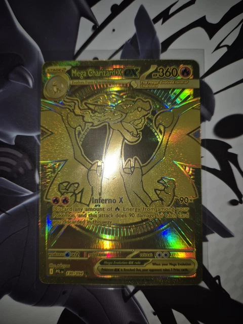 POKEMON PHANTASMAL FLAMES Gold Mega Charizard X EX 130/094 Pack Fresh ...