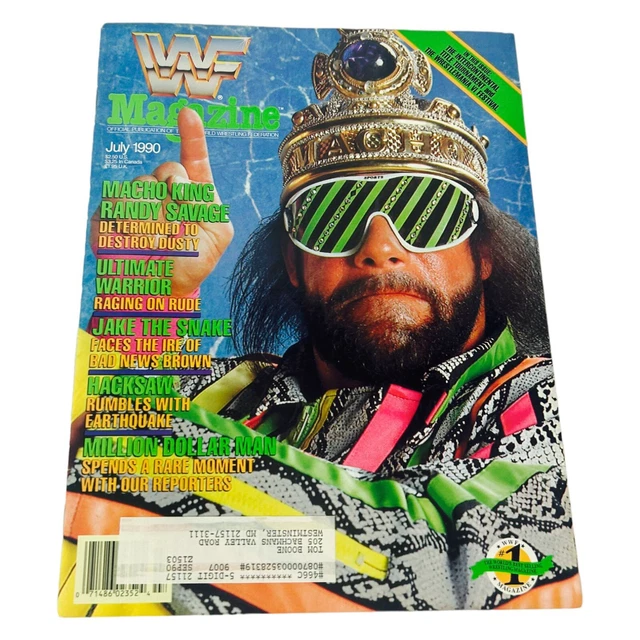 JULY 1990 WWF MAGAZINE MACHO KING RANDY SAVAGE Ultimate Warrior Jake ...