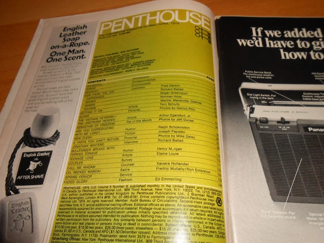 VINTAGE PENTHOUSE MAGAZINE April 1974 Nancy Sebastian with Centerfold £ ...