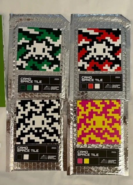 SET OF 4 TILES SPACE INVADER - Camo Invader Space Station Tile Sealed ...