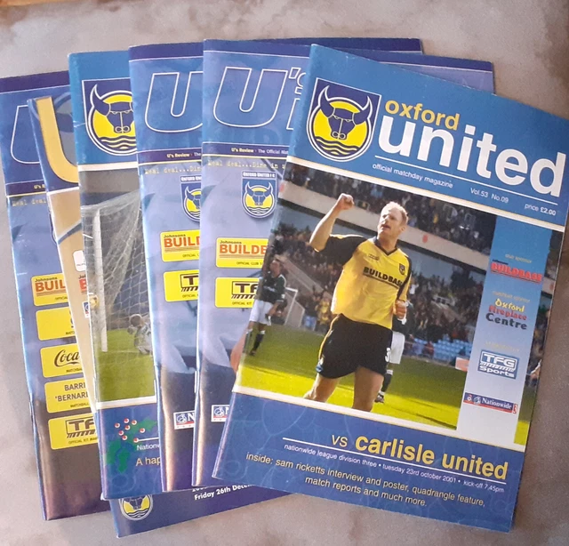 OXFORD UNITED OUFC Matchday Football Programmes £3.50 - PicClick UK