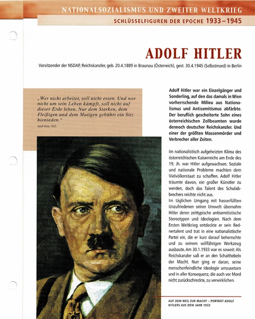 ADOLF HITLER - Vorsitzender der NSDAP und Reichskanzler Infokarte EUR 1 ...