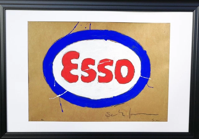 MARIO SCHIFANO- SERIGRAFIA MATERICA cm.60 x 80 ESSO SU CARTA PACCO EUR ...