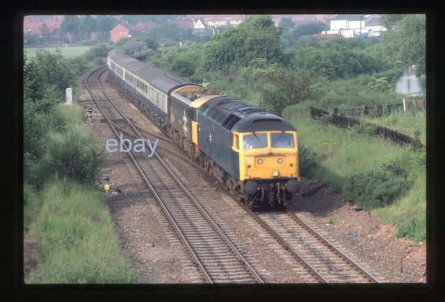 ORIGINAL 35MM SLIDE - Class 47157 pilots AC 87006 at Nuneaton on 17.6. ...