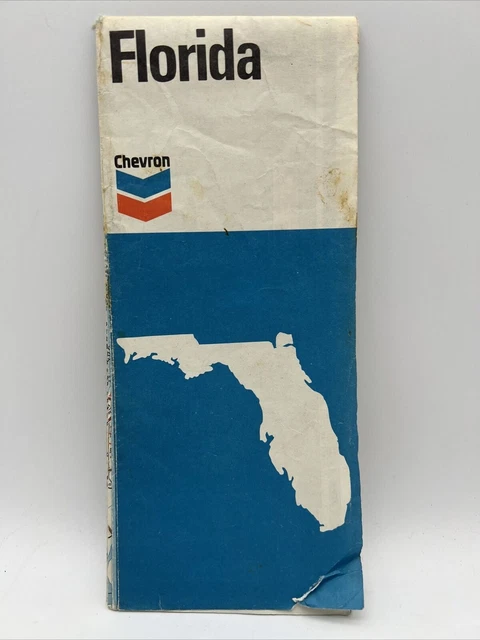 1974 CHEVRON FLORIDA Highway Interstate Road Street Map TRAVEL TOUR ...