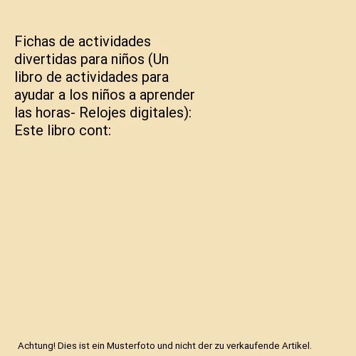 FICHAS DE ACTIVIDADES divertidas para niños (Un libro de actividades para ayuda EUR 9,48 ...