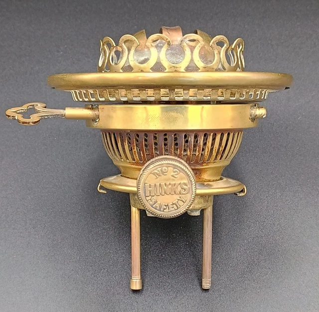 VICTORIAN BRASS HINKS No.2 Safety duplex raiser oil lamp burner. £84.99 ...