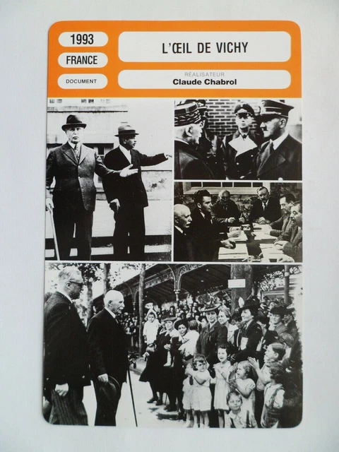 CARTE FICHE CINEMA 1993 L'OEIL DE VICHY Claude Chabrol EUR 2,50 ...