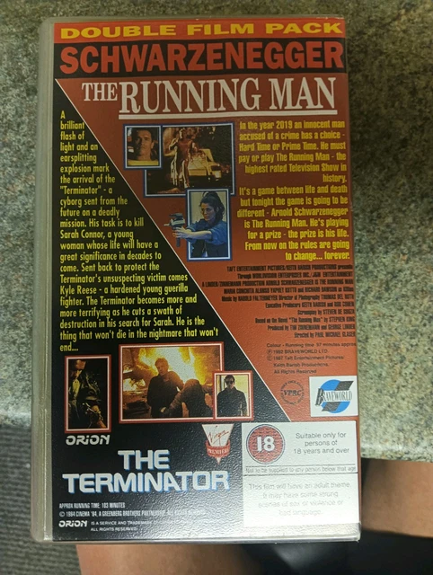 VINTAGE DOUBLE FILM Pack Schwarzenegger The Running Man The Terminator ...