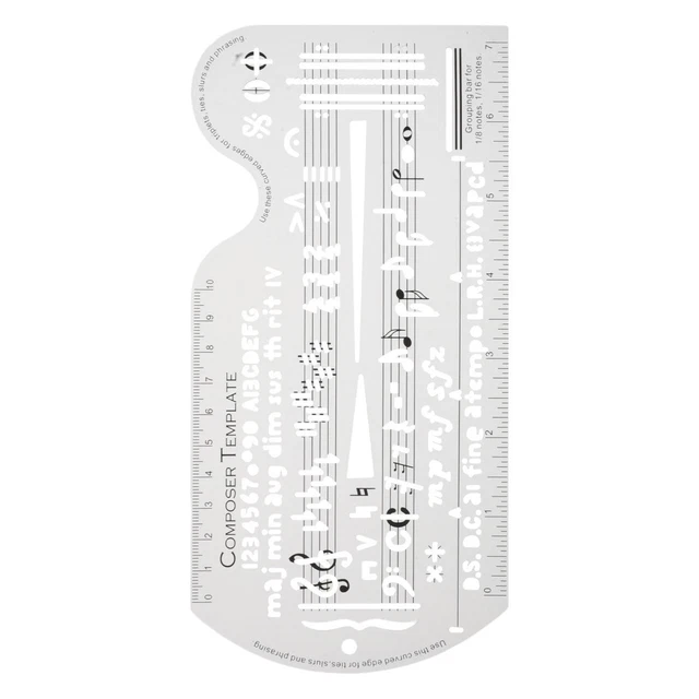 MUSIC NOTATION GUIDE Stencil Template Artistic Drafting $22.98 ...