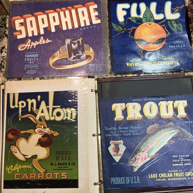 VINTAGE FOOD LABELS - Crate Label/Sticker Fruit Vegetable Can Label ...