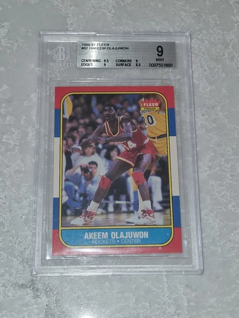 HAKEEM OLAJUWON - 1986 Fleer #82 - BGS 9 - Rookie Card- Rc 🔥🔥 $0.99 ...